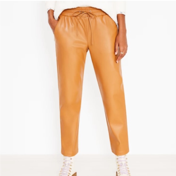 LOFT | Pants & Jumpsuits | Loft Faux Leather Pants Large Caramel Tan ...